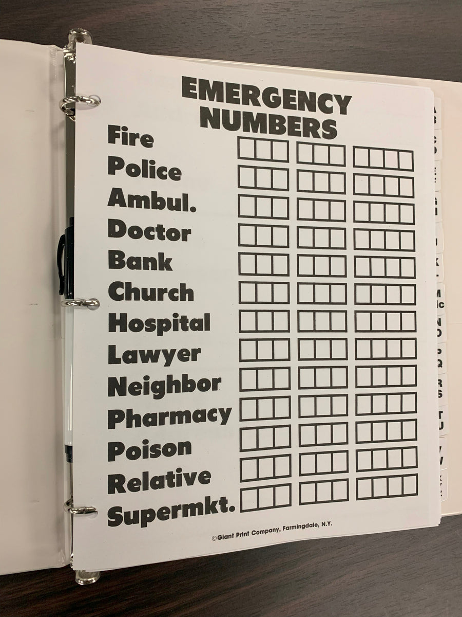 Giant Address Book – Canadian Assistive Technologies Ltd.