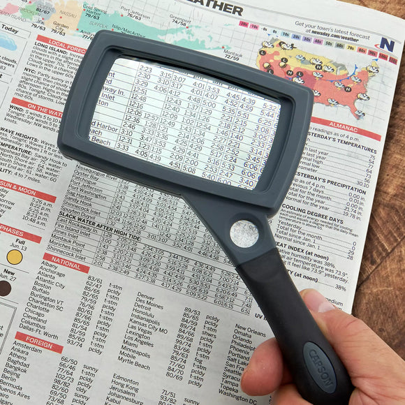 3.5'' SureGrip Soft-Grip Glass Magnifier, 2x w/ 11.5x Spot Lens and Ca ...